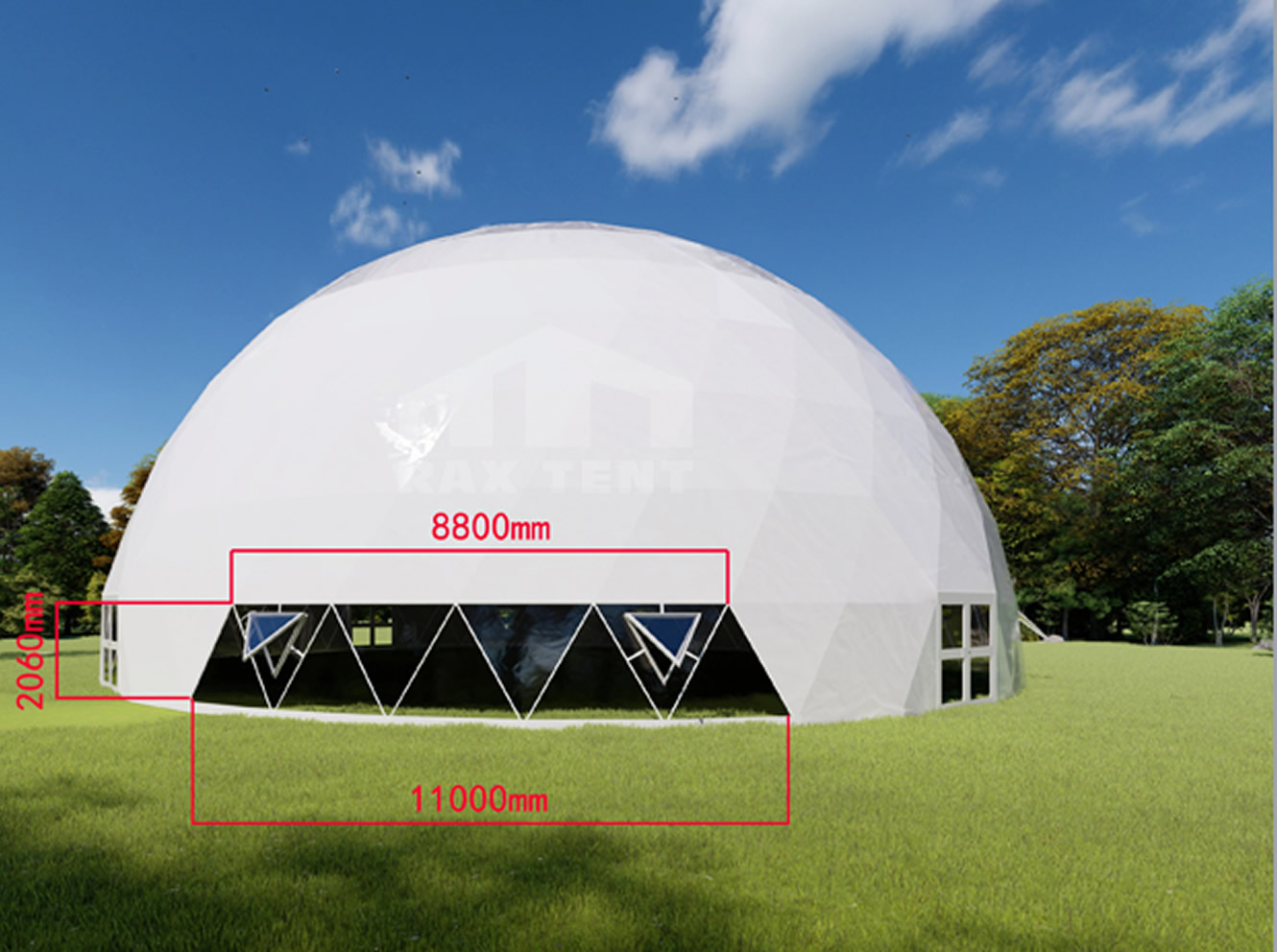 26M Big Dome Tent with AC and Ventilation – Glamping Glamour