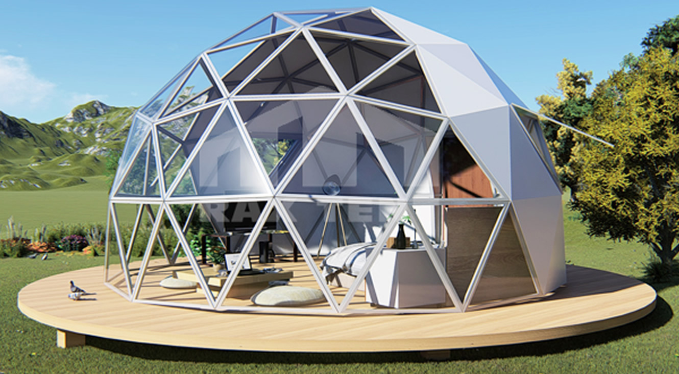 6M white glass dome house – Glamping Glamour