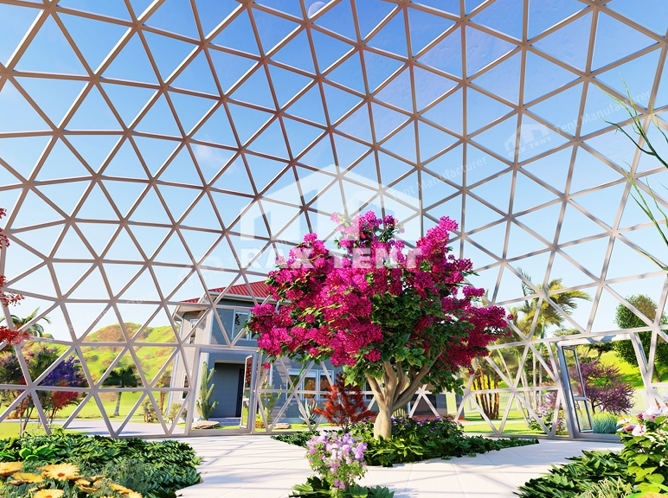 15M Big Geodesic Glass Dome – Glamping Glamour